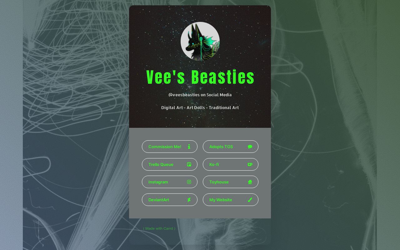 Vee's Beasties' Carrd